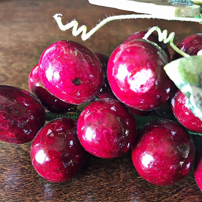 Vintage Stone Grape Cluster Purple Grapes Mid Century Home - Etsy