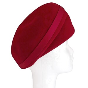 Vintage Red Turban Hat, Velour With Satin Ribbon Detail, by Sitlers ...