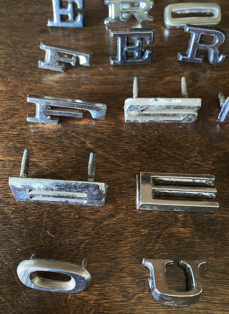 Vintage Metal Car Letters 1950's-1970's Vintage Car | Etsy