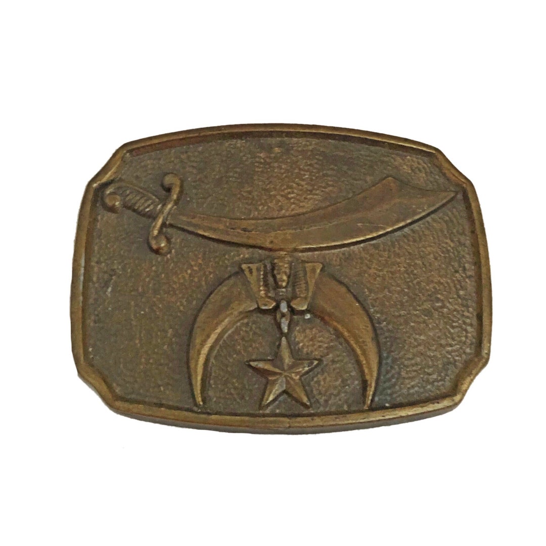 Vintage Masonic, Shriner, Freemason, Belt Buckle, Crescent, Scimitar ...