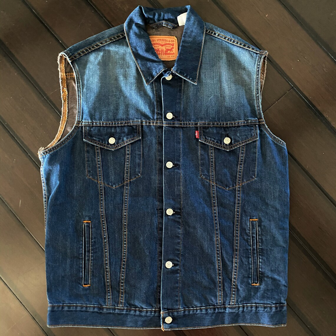 Vintage Levi's denim vest sleeveless jean vest size XXL | Etsy