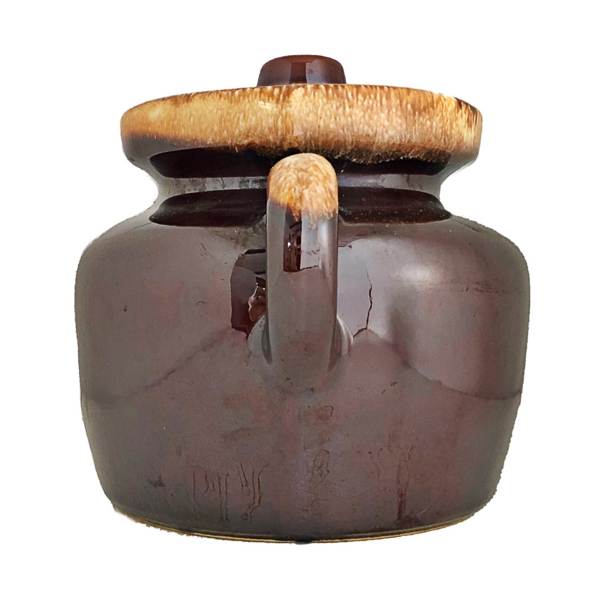Vintage McCoy brown drip bean pot with lid cookie jar 341 | Etsy