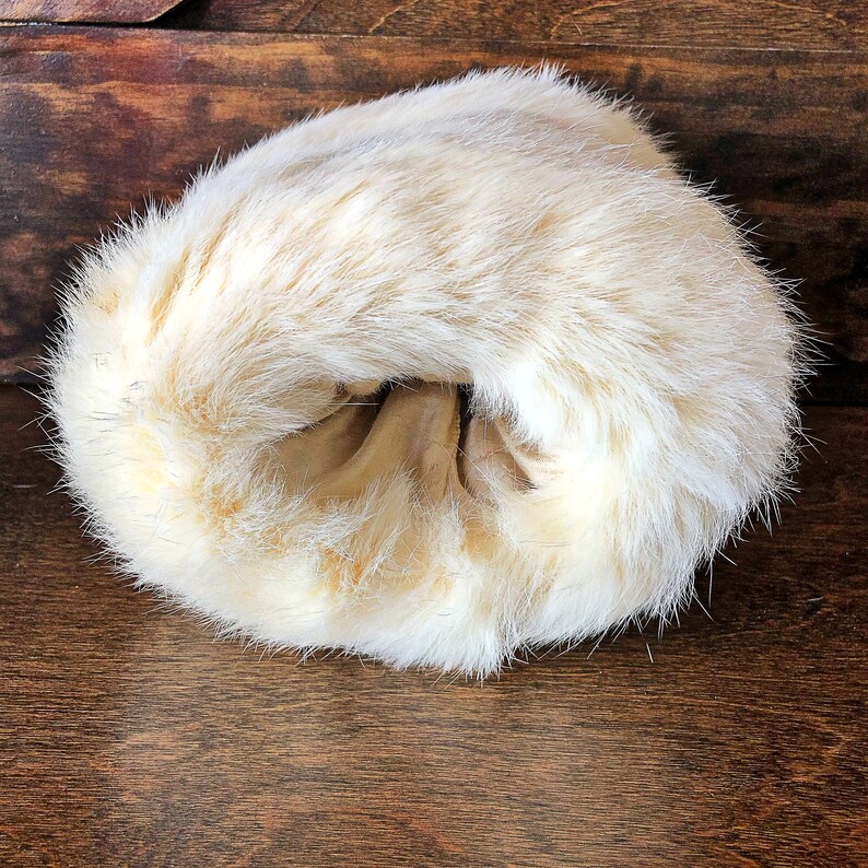 Vintage child's muff white rabbit fur hand warmer | Etsy