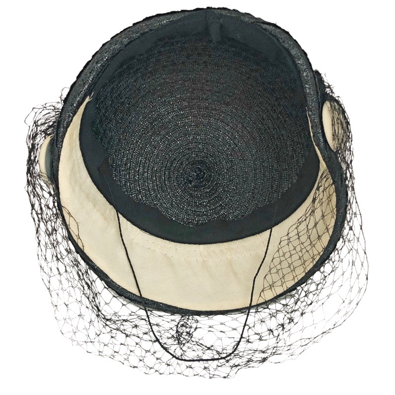 Vintage Hat 1950's Calot Hat Navy Blue With Veil Ratan - Etsy