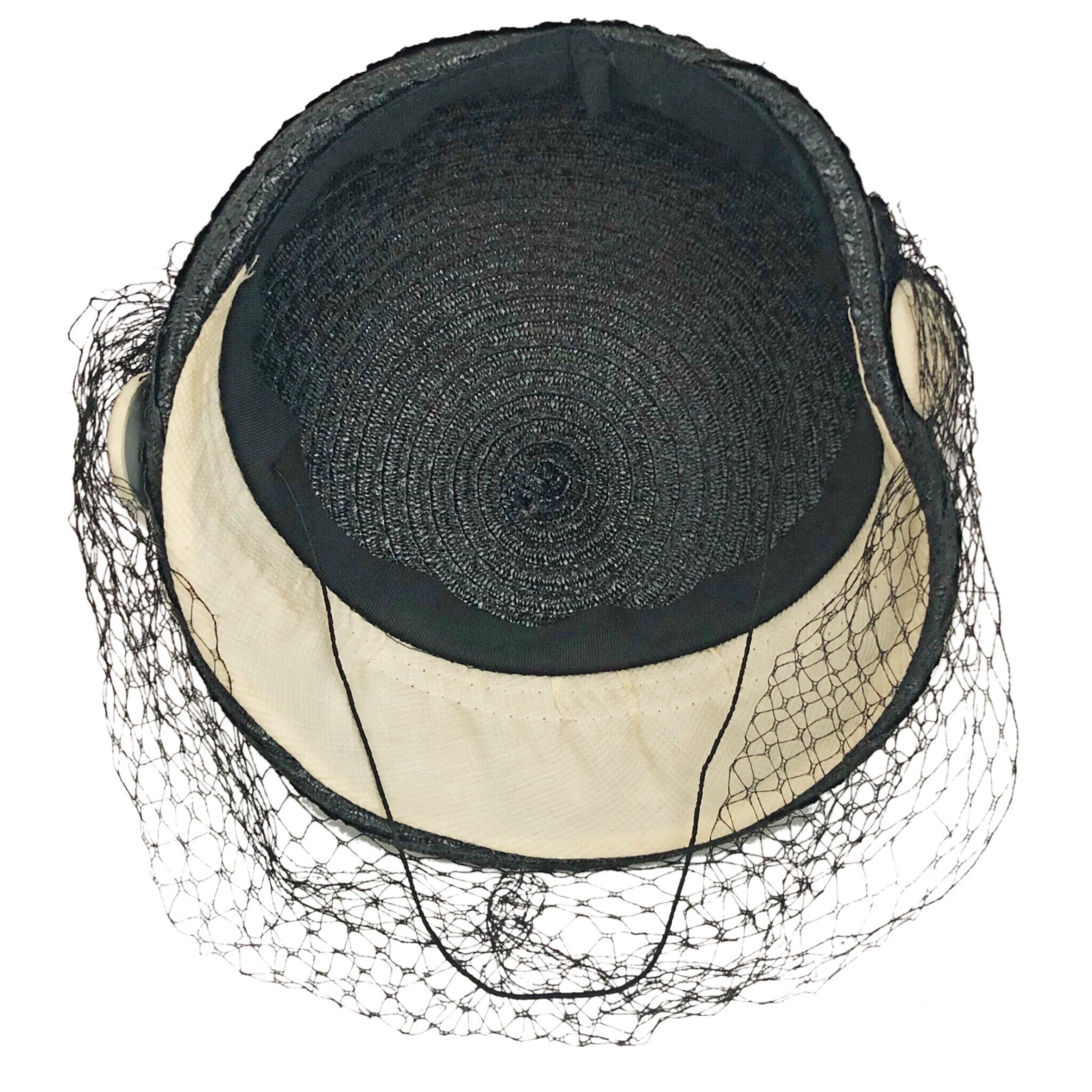 Vintage Hat 1950's Calot Hat Navy Blue With Veil Ratan - Etsy