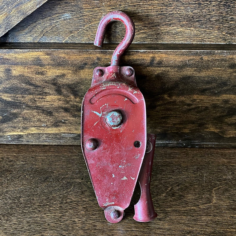 Vintage Red Pulley Double Pulley With Guide by Durbin-durco - Etsy