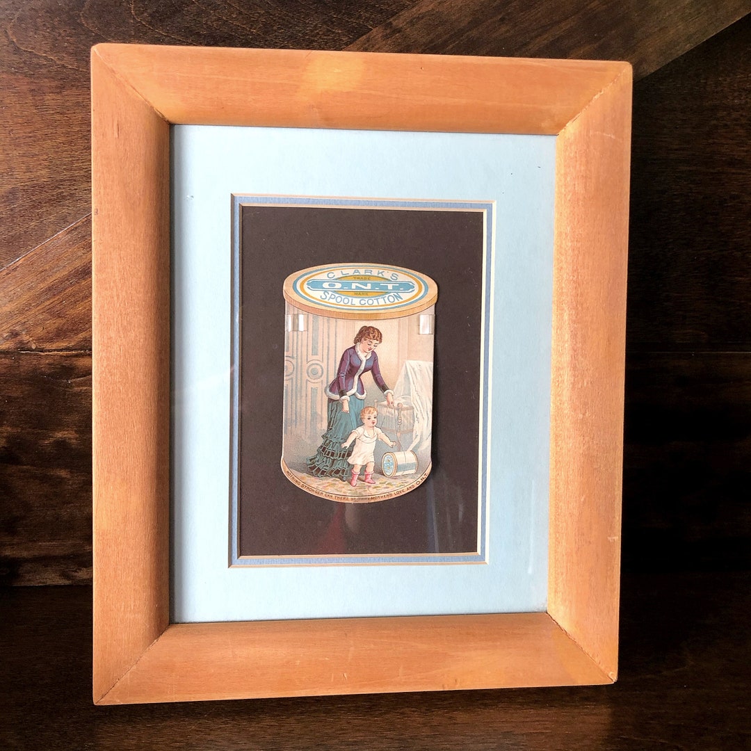 Framed Antique Clark's O.N.T. Thread Ad: 1890s Sewing Advertisement - Etsy
