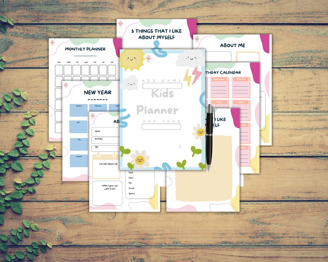 Kids Planner Bundle, Printable Kids School Journal, DIY Journal Pages ...