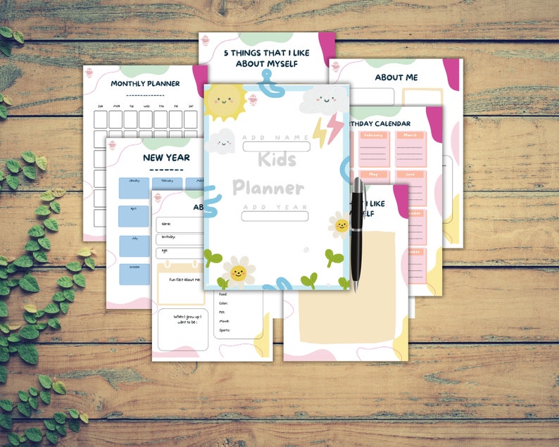 Kids Planner Bundle, Printable Kids School Journal, DIY Journal Pages ...