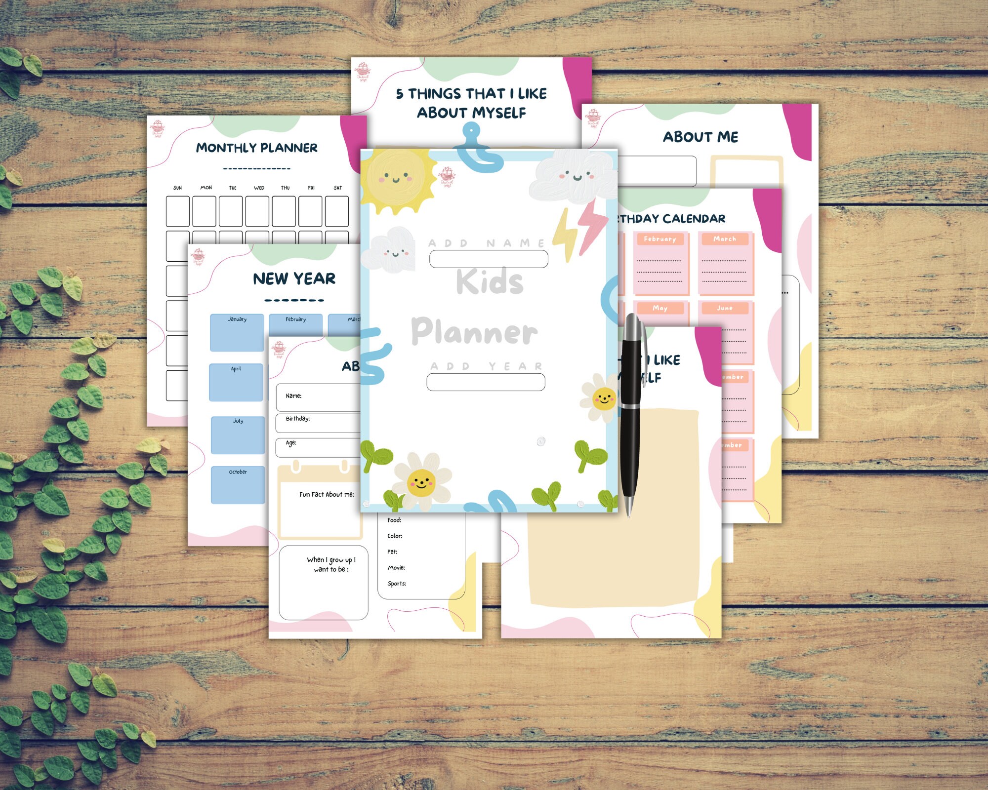 Kids Planner Bundle, Printable Kids School Journal, DIY Journal Pages ...