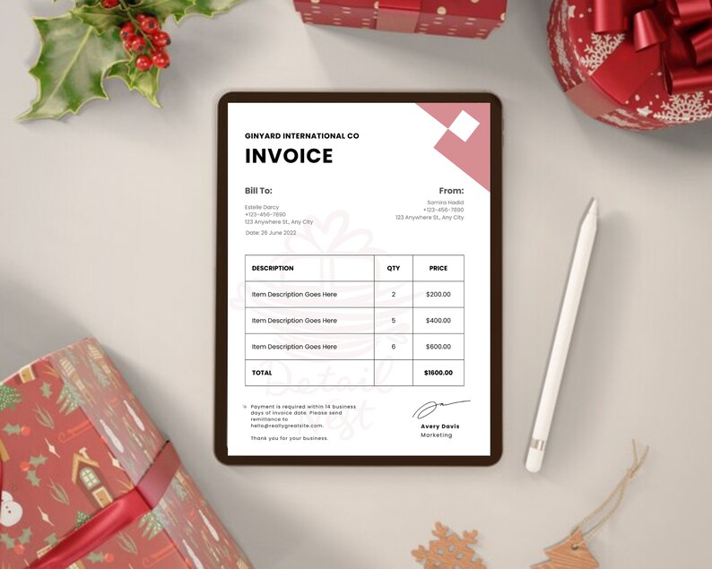 EDITABLE Invoice, Invoice Template, Business Invoice, CANVA Invoice ...