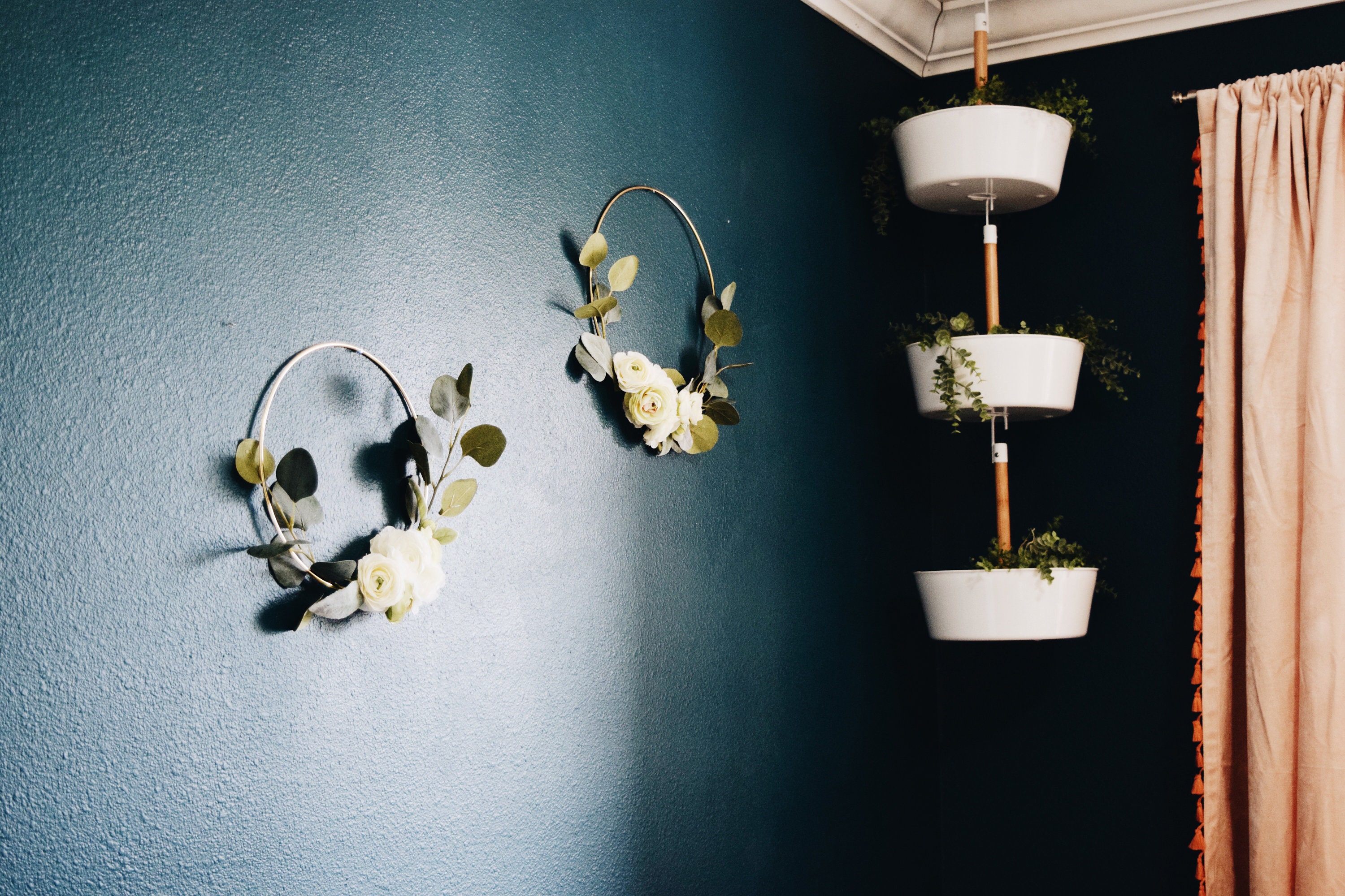 Bohemian off White Rose and Eucalyptus Nursery Floral Hoop - Etsy