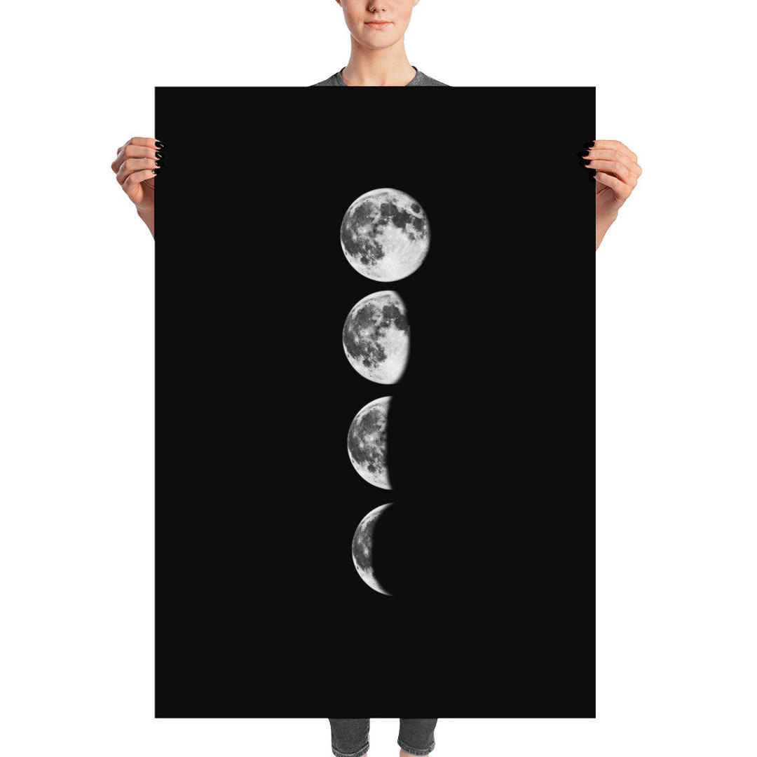 Moon Phases Print, Moon Poster, Moon Art Print, Full Moon, Art Print ...