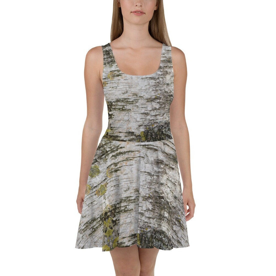 Tree Bark Print Skater Dress Tree Bark Dress. Sizes XS 3XL. Sublimated ...