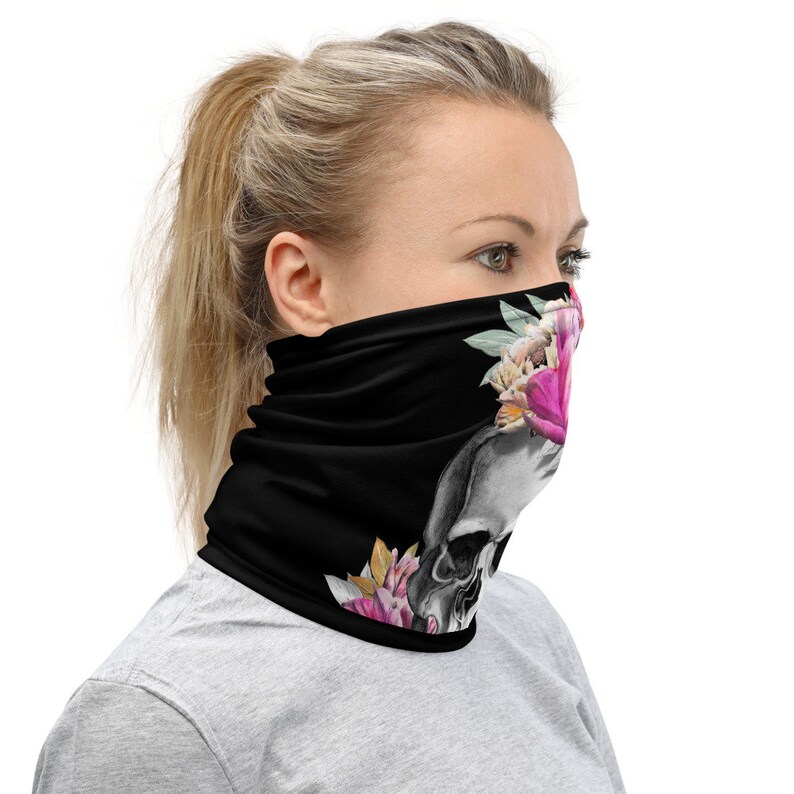 Skull Neck Gaiter Skull Neck Gaiter Black Face Cover Dust Cover Bandana ...