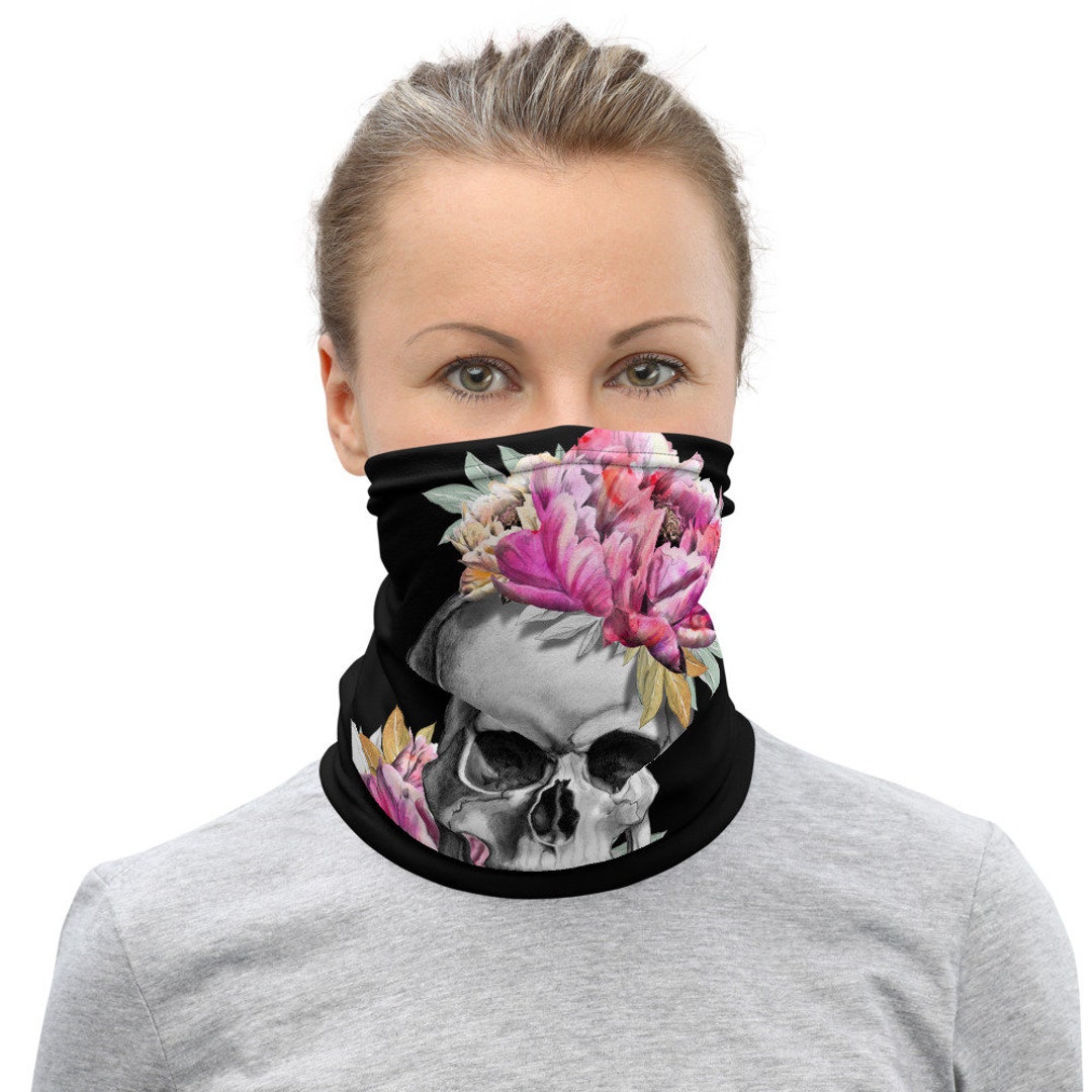 Skull Neck Gaiter Skull Neck Gaiter Black Face Cover Dust Cover Bandana ...