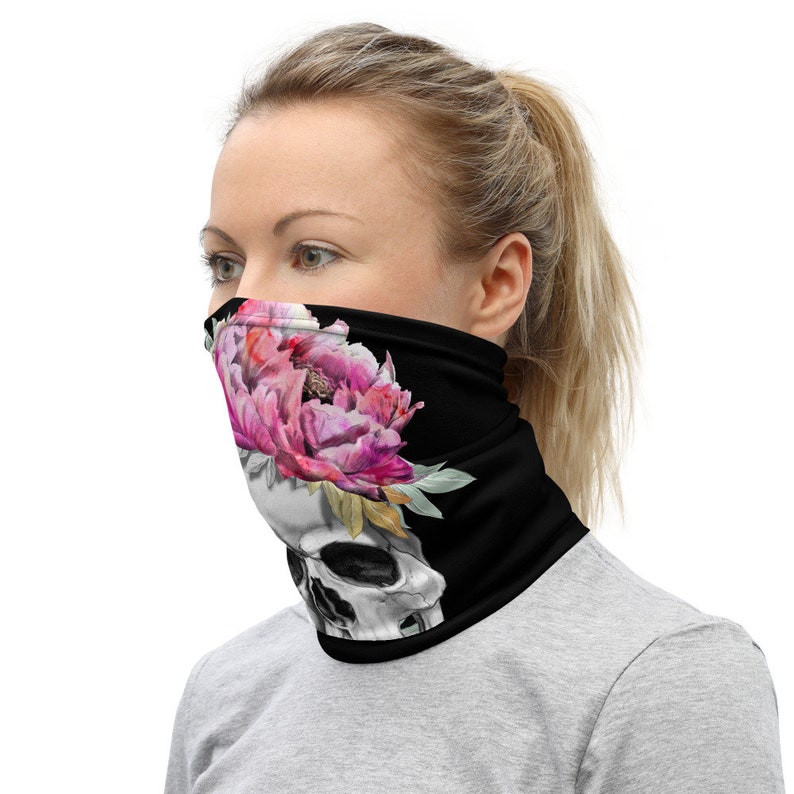 Skull Neck Gaiter Skull Neck Gaiter Black Face Cover Dust Cover Bandana ...