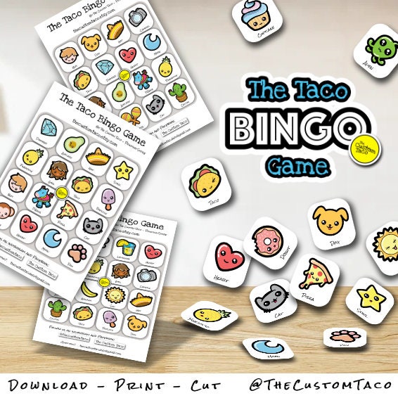 The Taco Bingo Game - Printable - Etsy