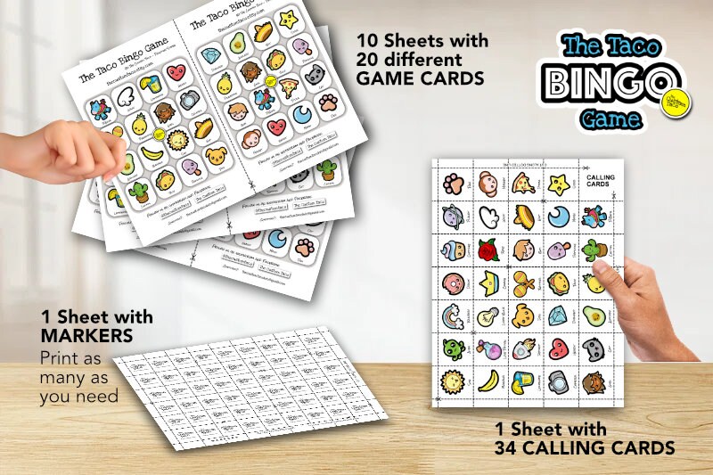 The Taco Bingo Game - Printable - Etsy