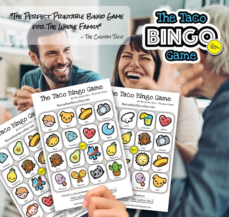 The Taco Bingo Game - Printable - Etsy