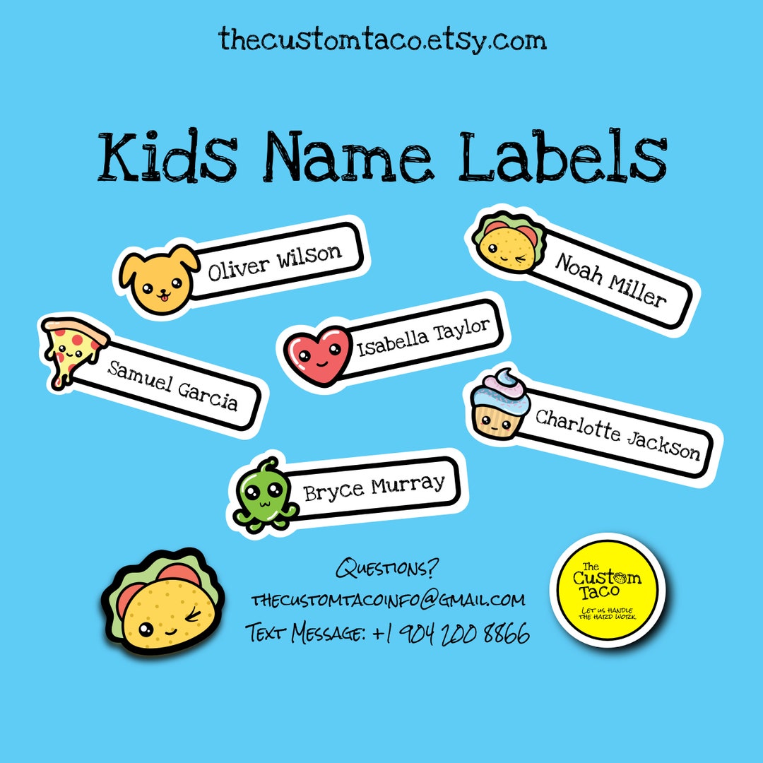 Custom Kids Name Label, Waterproof Daycare Stickers, Gift Sticker ...