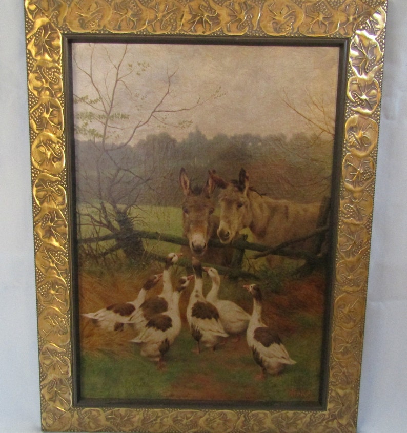 Herbert William Weekes, Original 1904 Antique Oil Painting on Canvas ...
