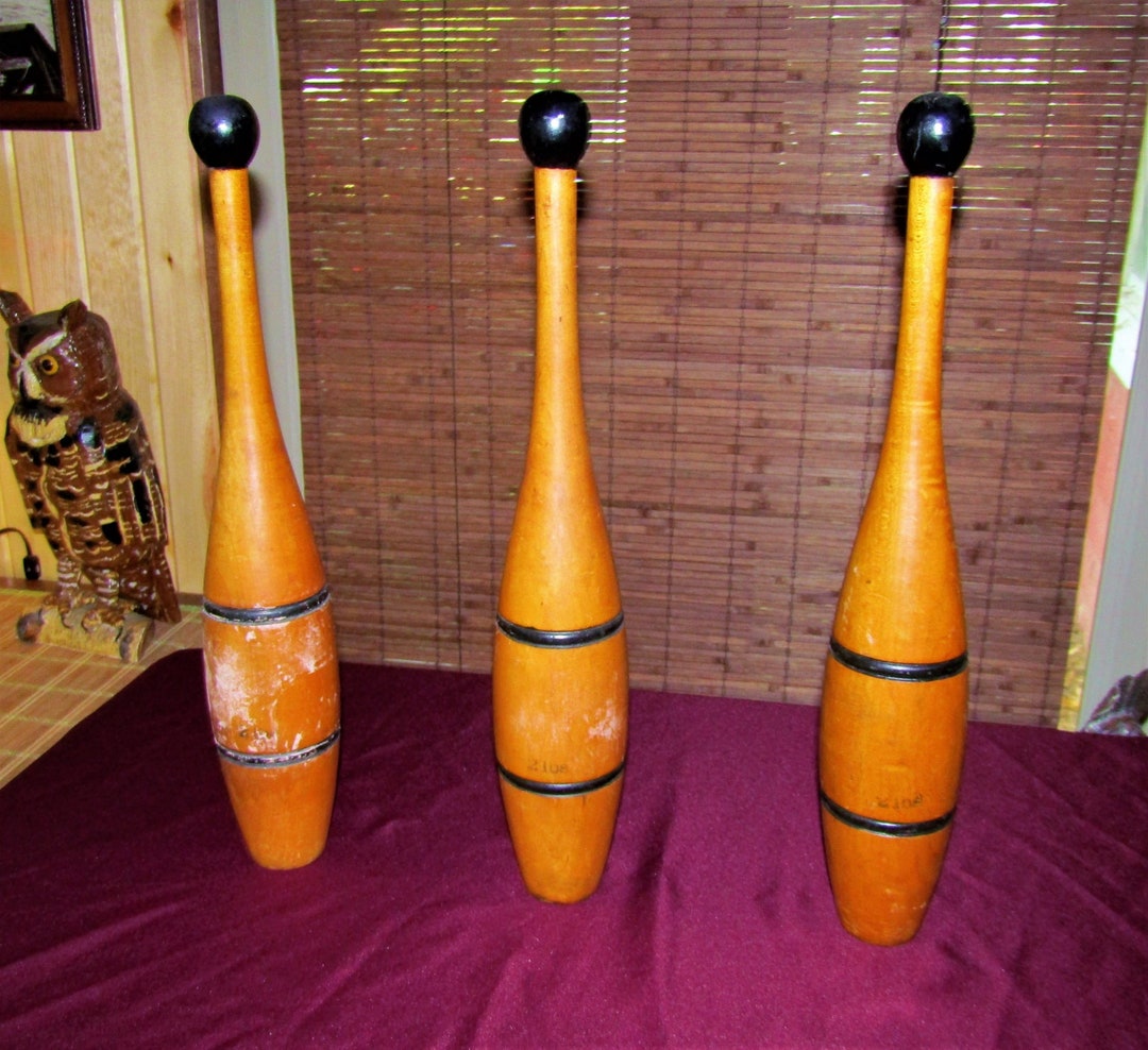 Set of 3 Antique Hand-turned 2 Lb. Juggling Pins- Indian Clubs - Etsy