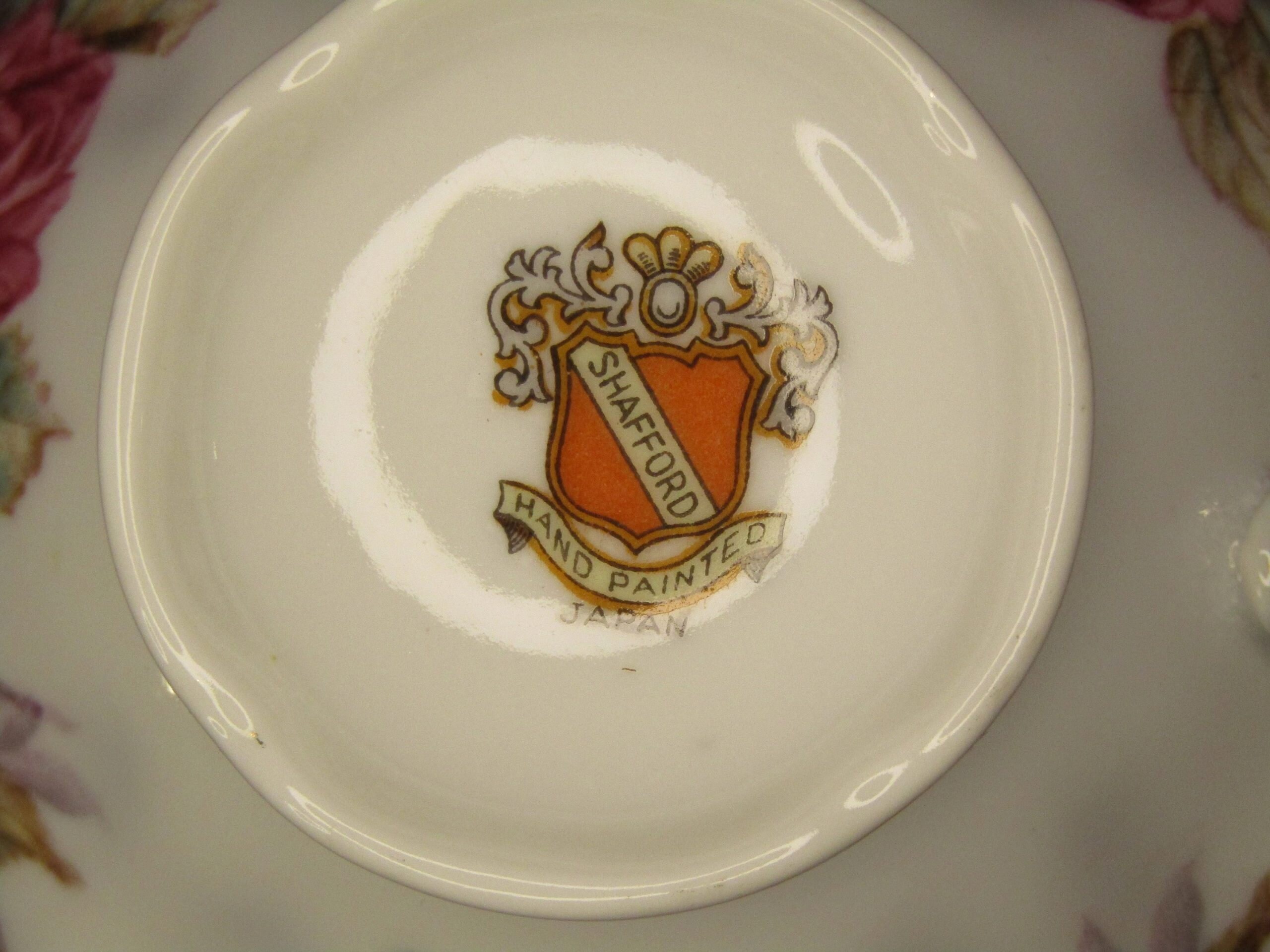 Shafford, Fine Bone China- Footed Tea Cup and Saucer, Hand Painted ...
