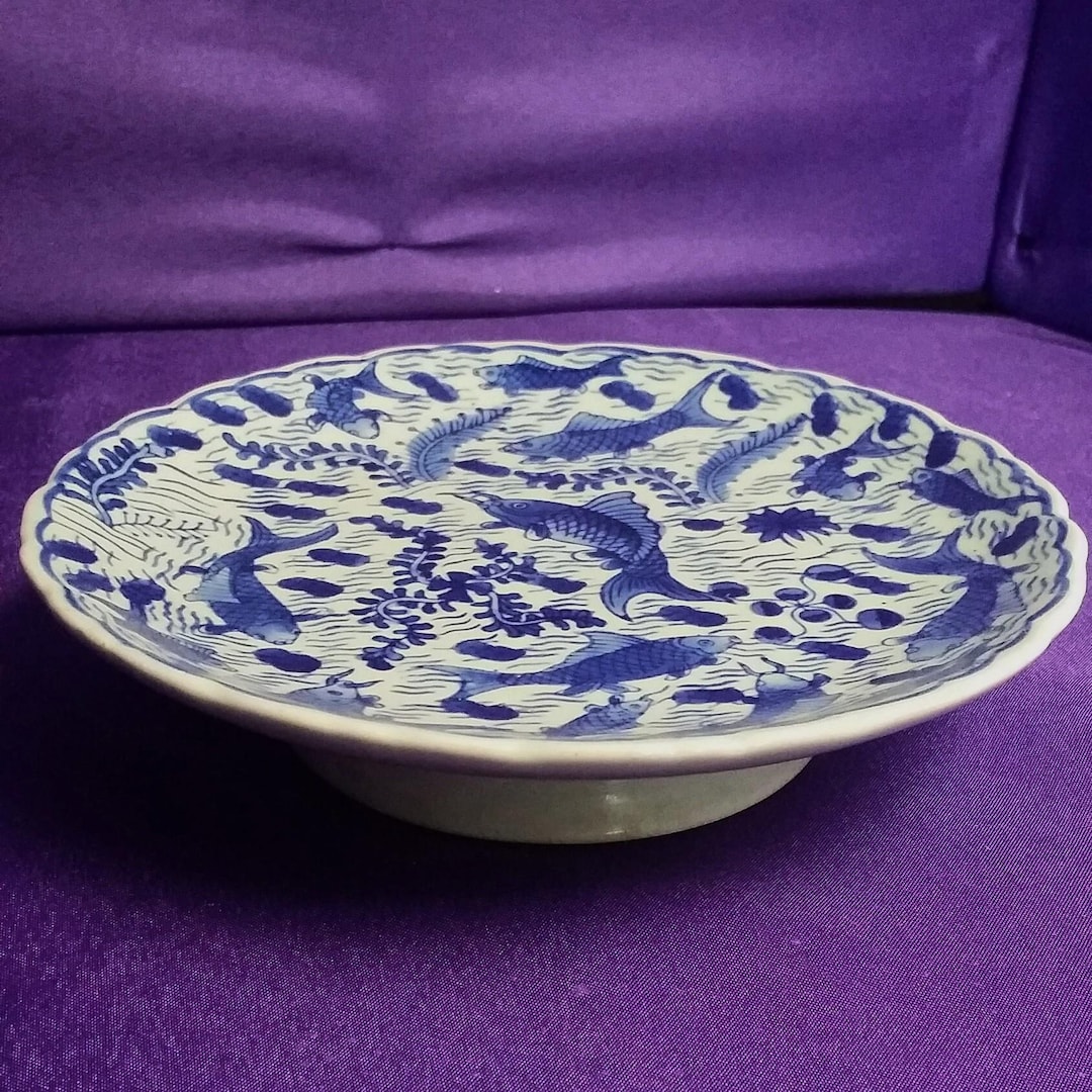 Antique Qing Dynasty Footed Ceramic Plate - Etsy
