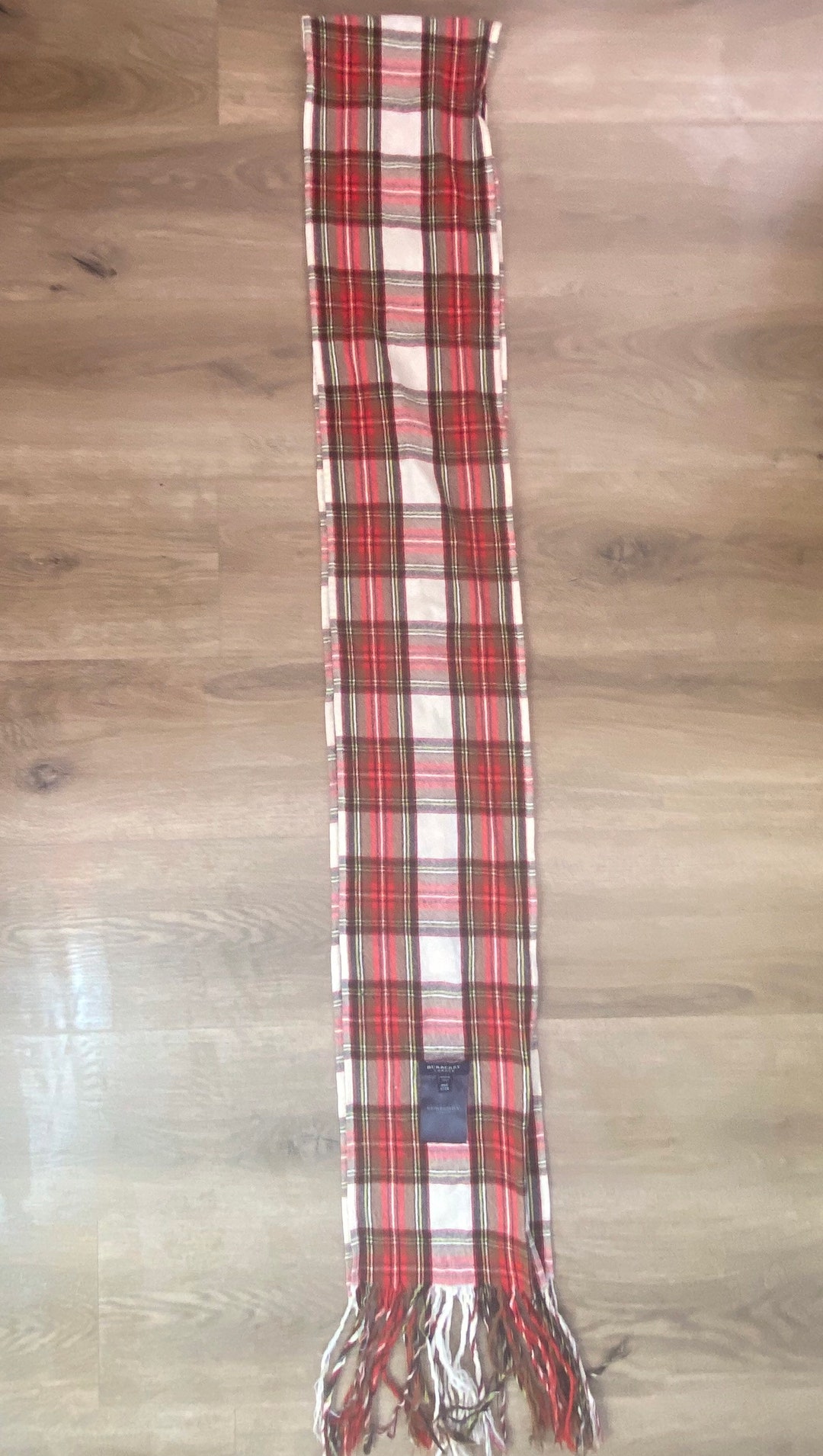 Vintage Burberry Extra Long Wool Scarf - Etsy