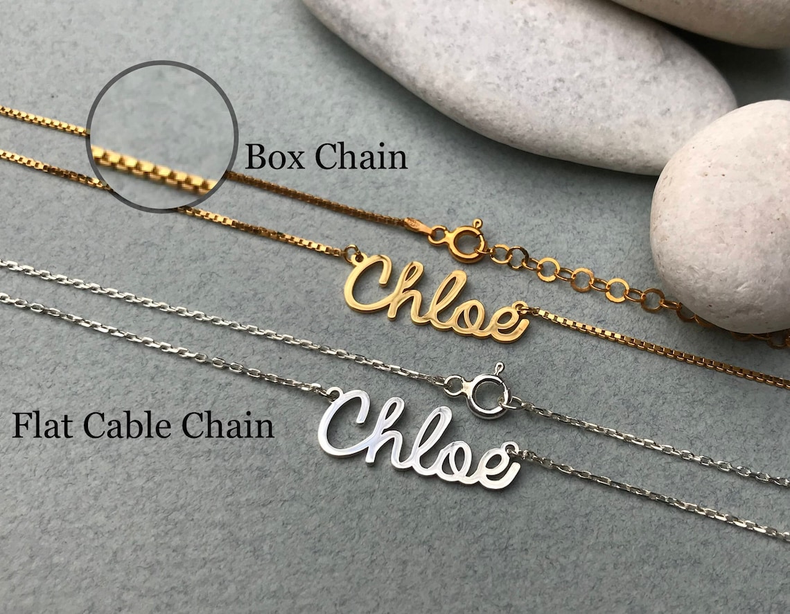 Chloe Name Necklace Custom Name Necklace Dainty Name | Etsy