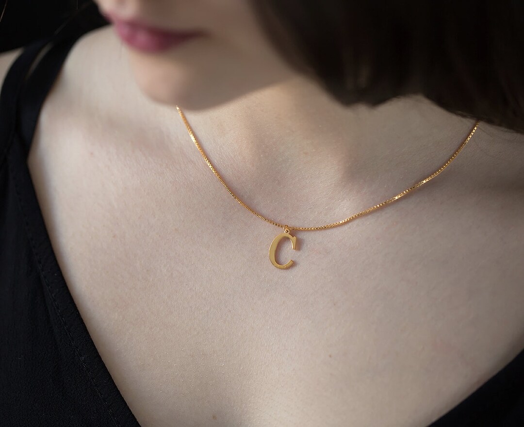 14k Gold Letters Name Necklace - Christmas Gift - Custom Name Necklace ...