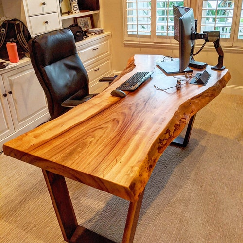 Office Desk / Computer Desk Solid Live Edge Cedar Table - Etsy
