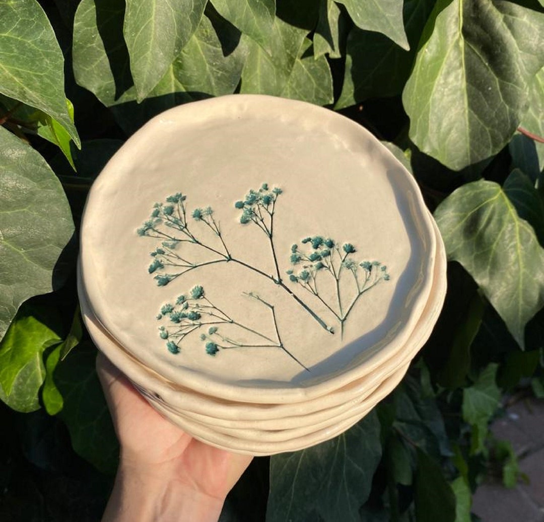 6 Pcs Ceramic Plates | Ceramic Plate Set | Ceramic With Plant | Ceramic ...