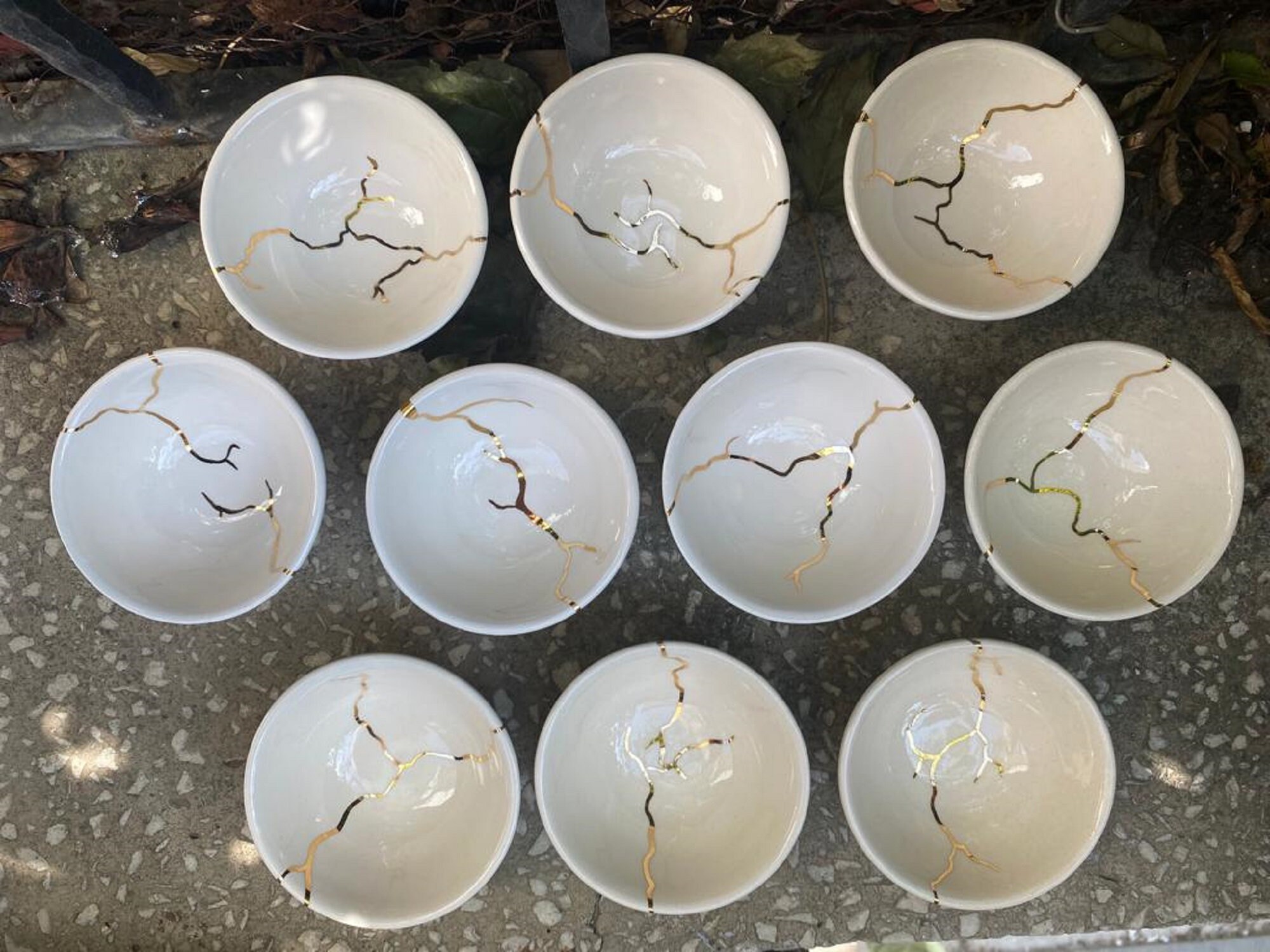 Kintsugi Bowl Set: 24K Gold Ceramic Bowls, Iznik Tile (8cm) - Etsy