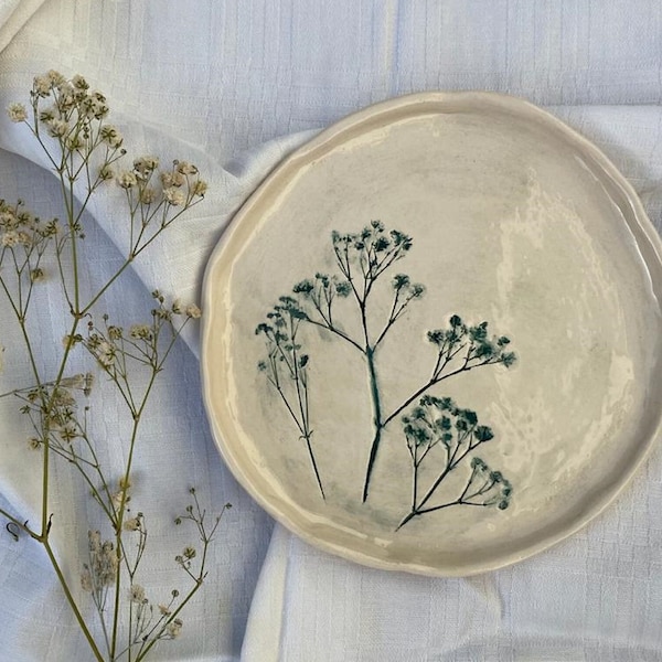 Ceramic Flower Plate - Etsy