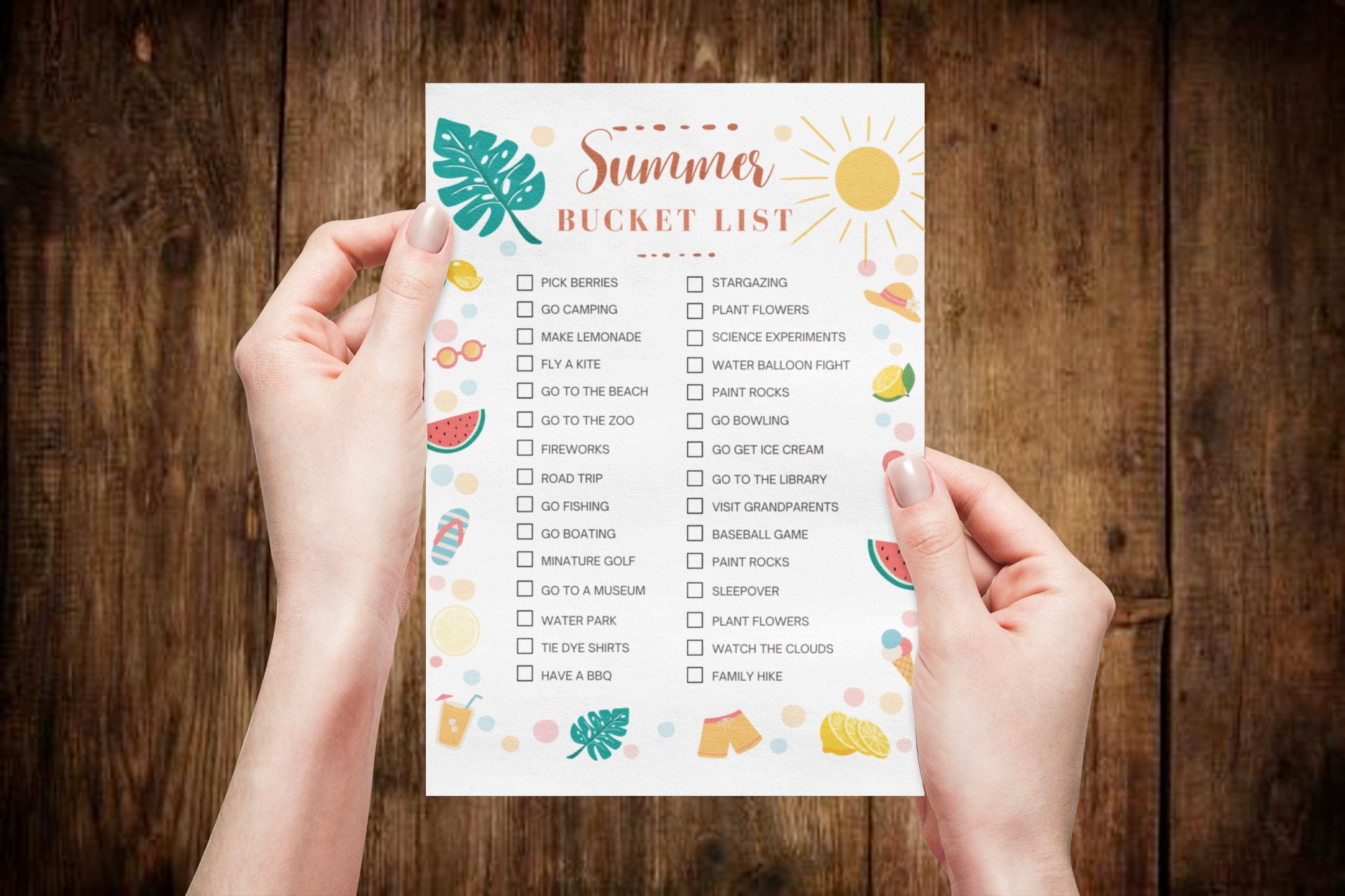 Summer Bucket List | Checklist | Printable and Editable | Summer to Do ...