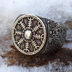 Aegishjalmur Norse Shield Ring | Viking Nordic Jewelry Helm of Awe - Etsy