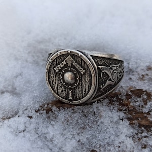 Nordic Signet Viking Shield Ring Tiwaz Rune Norse Pagan Jewelry - Etsy