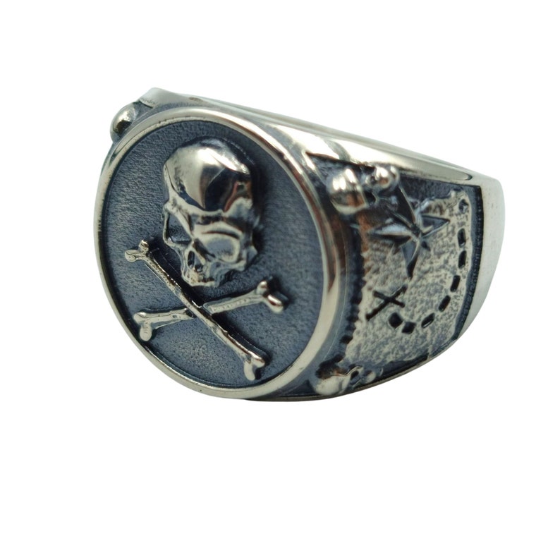 Pirate Skull Jolly Roger Signet Ring Jewelry Men - Etsy