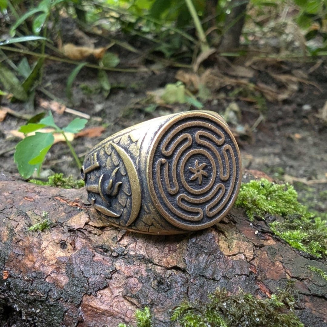 Hecate Ring Greek Goddess Mythology Jewelry | Moon Pagan Witch Ring - Etsy