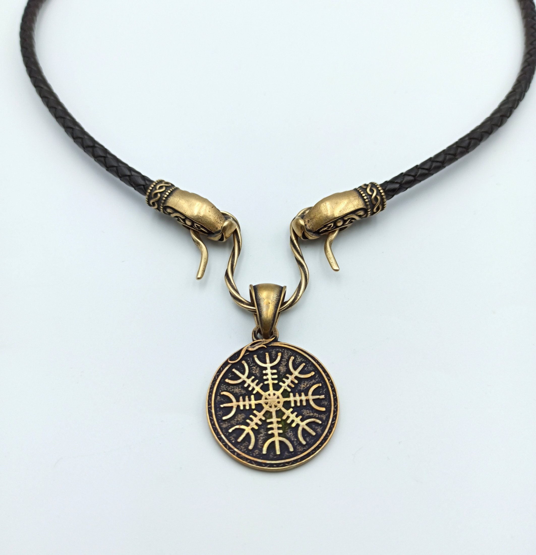 Norse Aegishjalmur rune pendant Viking necklace jewelry | Etsy
