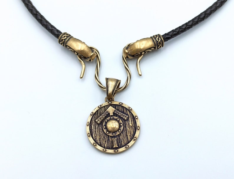 Tyr rune Viking shield pendant Norse necklace | Etsy