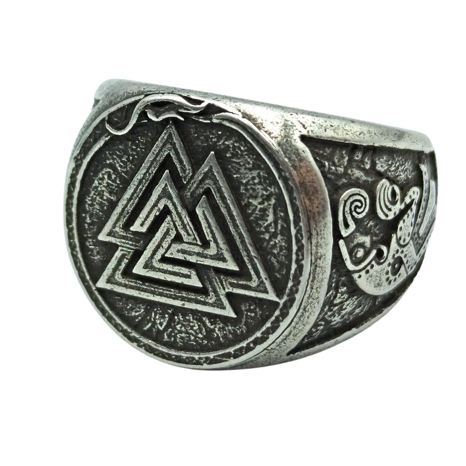 Valknut Raven Signet Ring Viking Norse Jewelry Men - Etsy