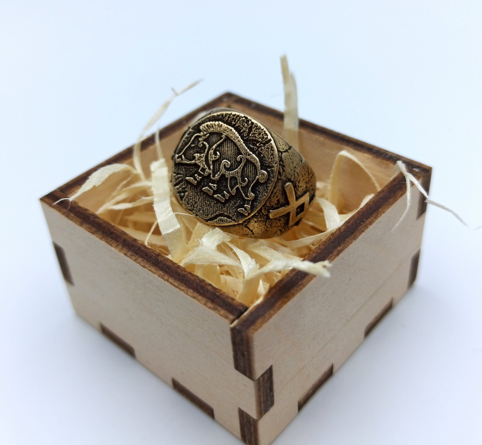 Freyr Boar Norse ring Viking jewelry Ingwaz rune | Etsy