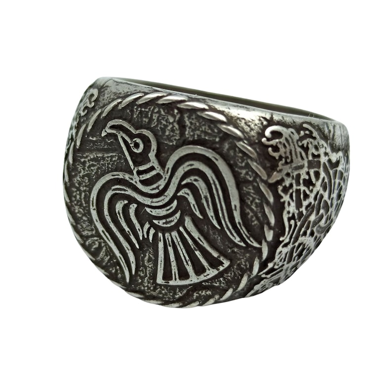 Raven Banner Ring Norse Signet Rings Viking Mens Jewelry - Etsy
