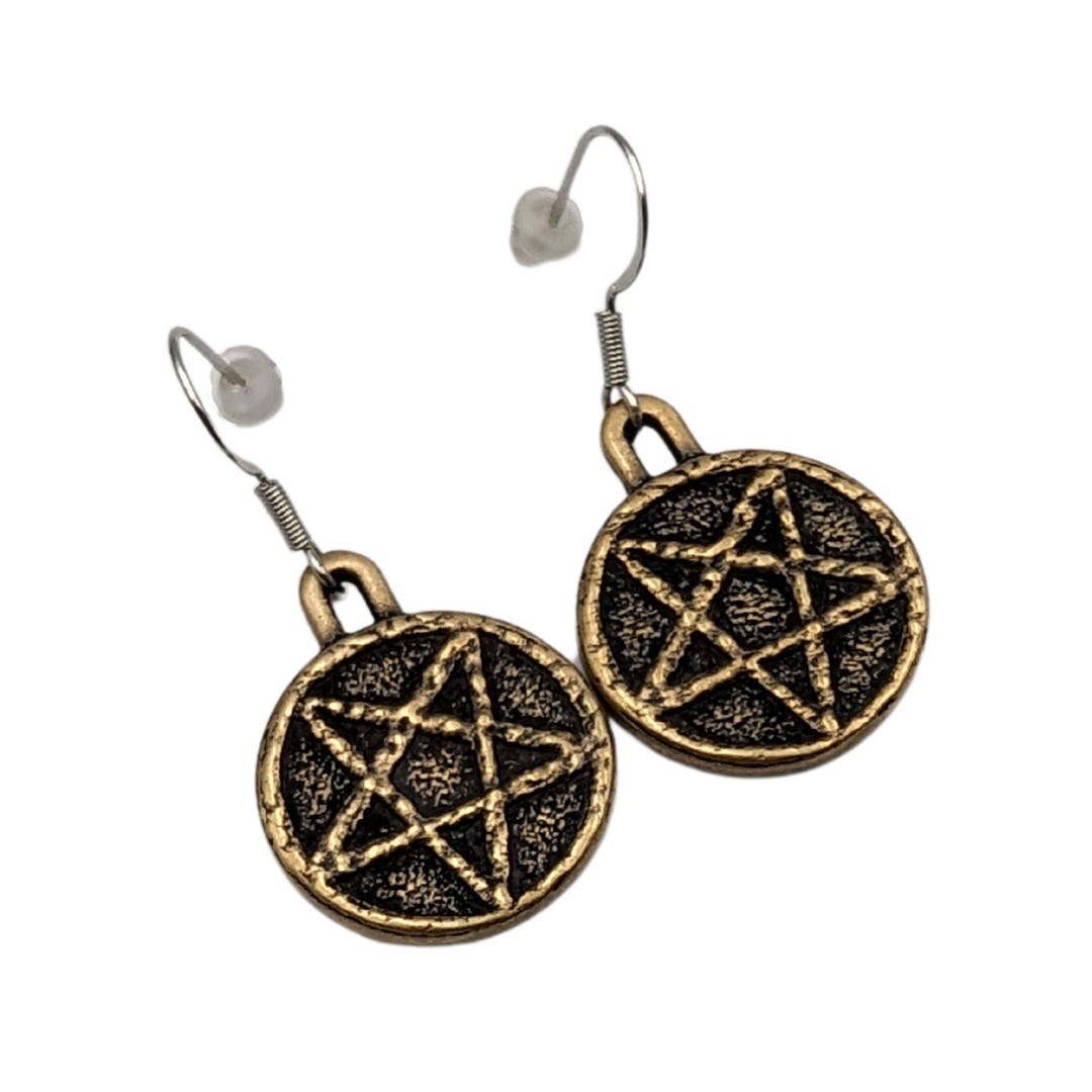 Satanic Pentagram Earrings Goth Occult Creepy Jewelry - Etsy