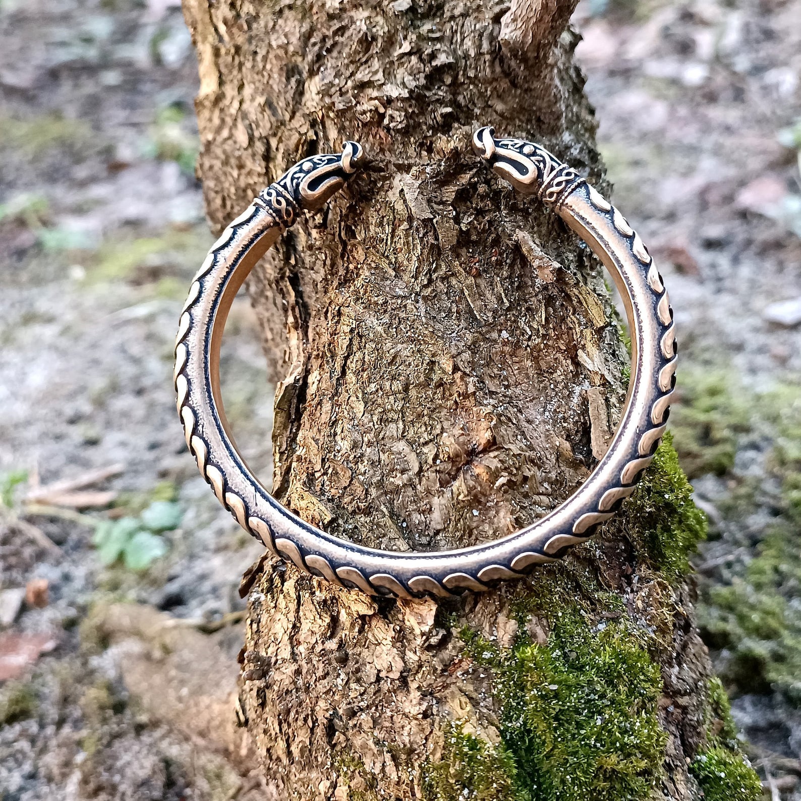 Norse Dragon Torc Bracelet | Viking Oath Ring Nordic Jewelry - Etsy