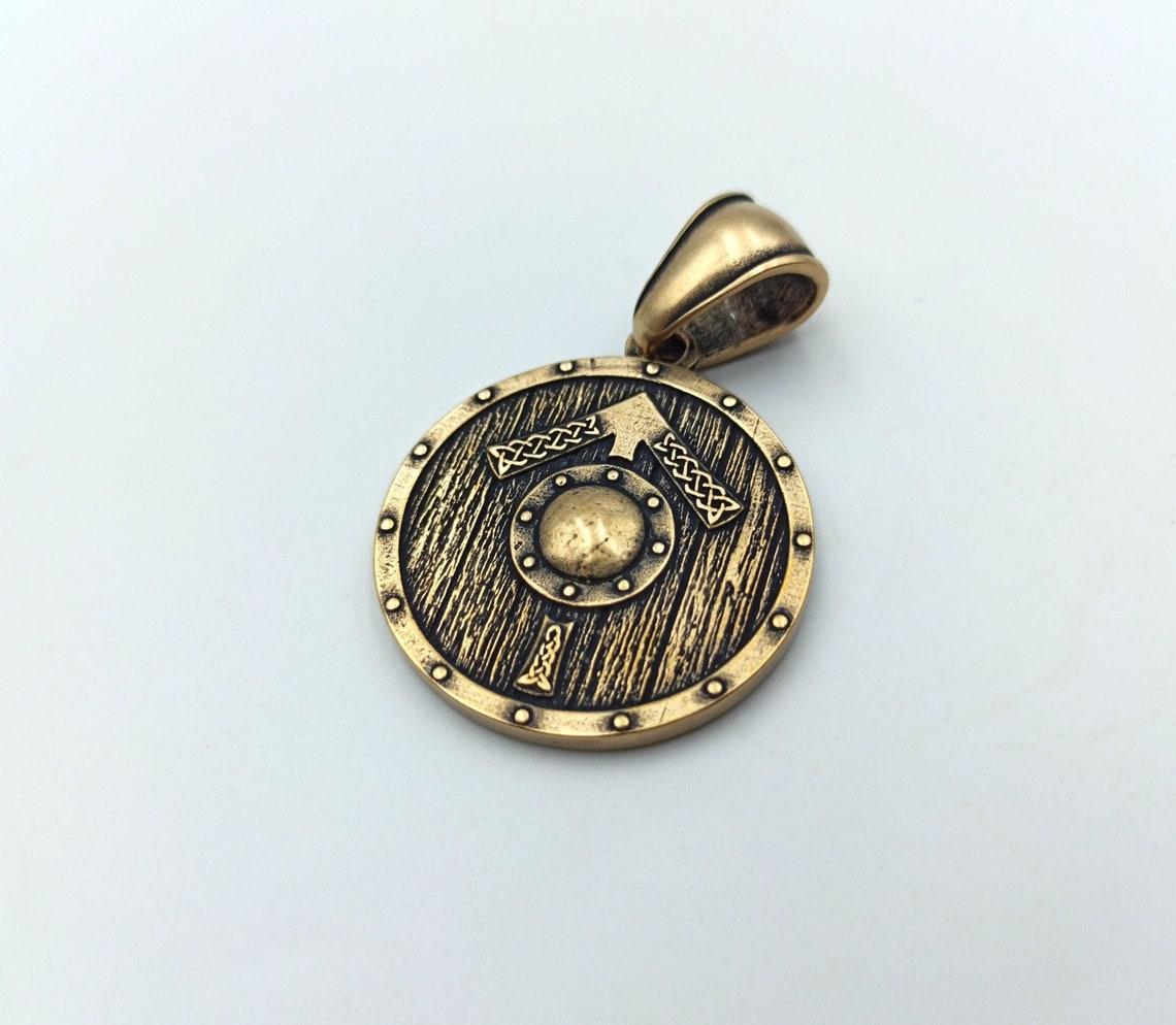 Tyr rune Viking shield pendant Norse necklace | Etsy
