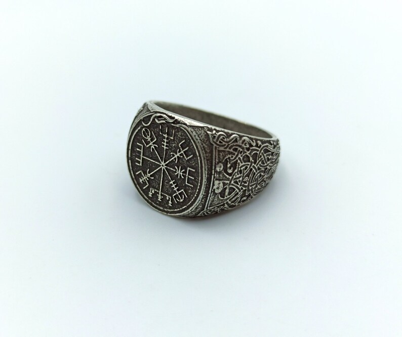 Viking Compass Ring Norse Jewelry Vegvisir Rune | Etsy